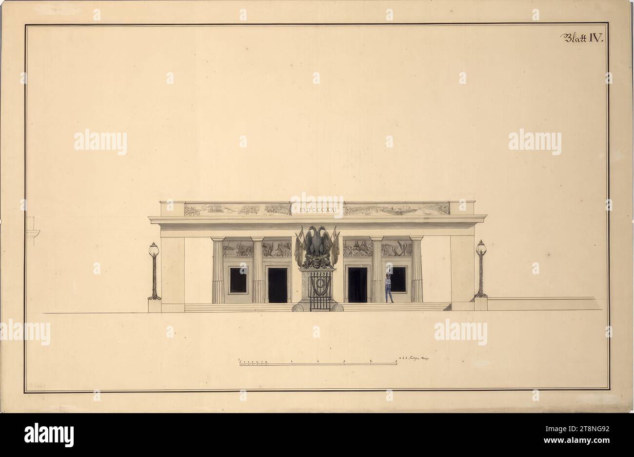 Vienna I, Hofburg, Outer Castle Gate, project, elevation, 1820 ...
