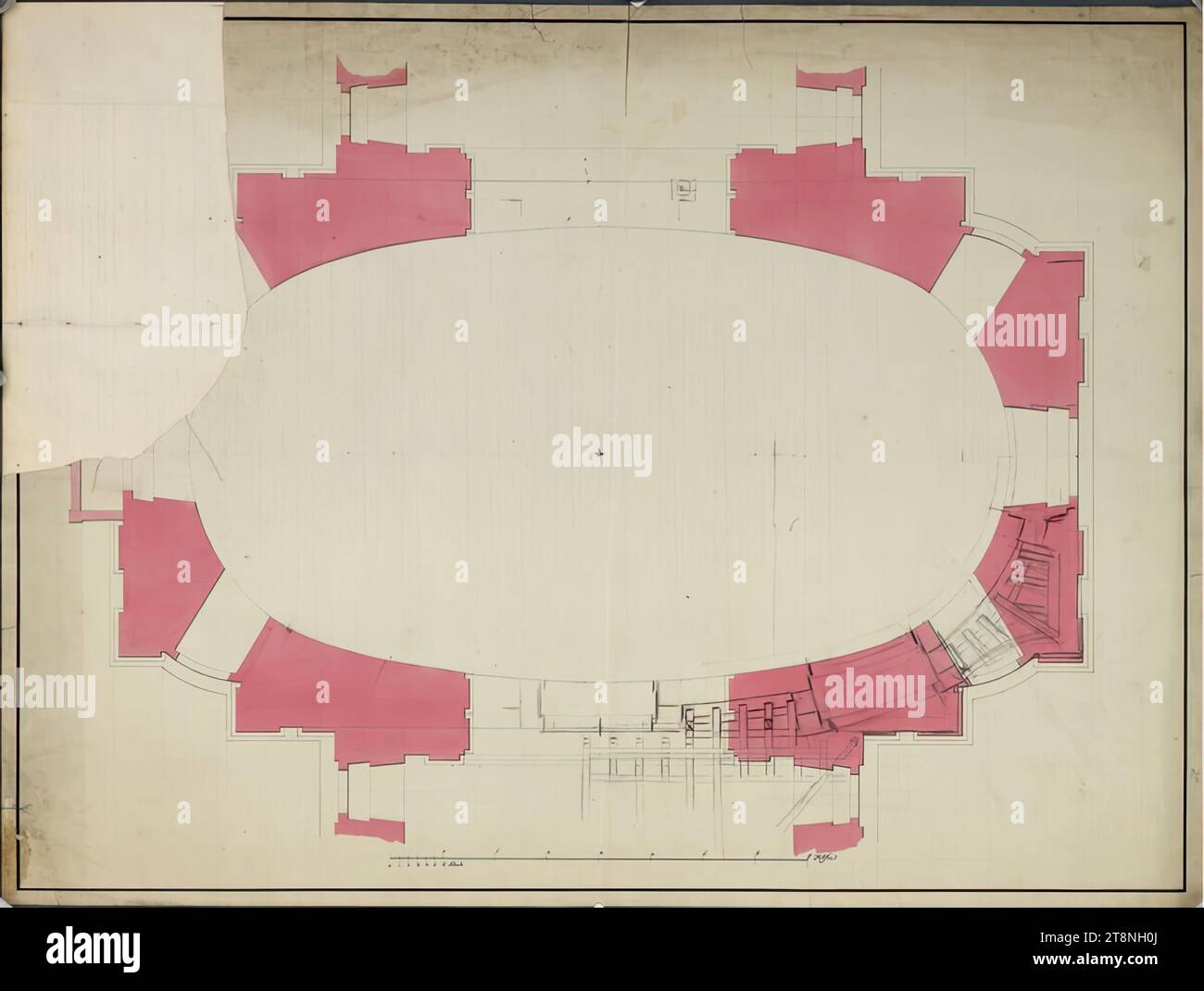 Vienna I, Hofburg, court library, dome, ground plan with partial ...
