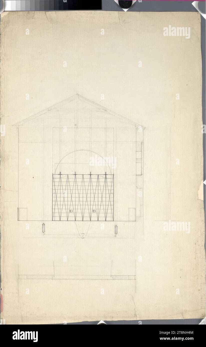Vienna I, Hofburg, Altes Burgtheater, section through the stage with ...
