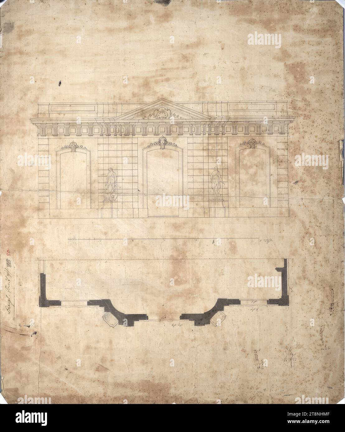 Vienna I, Hofburg, Paradeisgartl, pavilion, partial ground plan ...