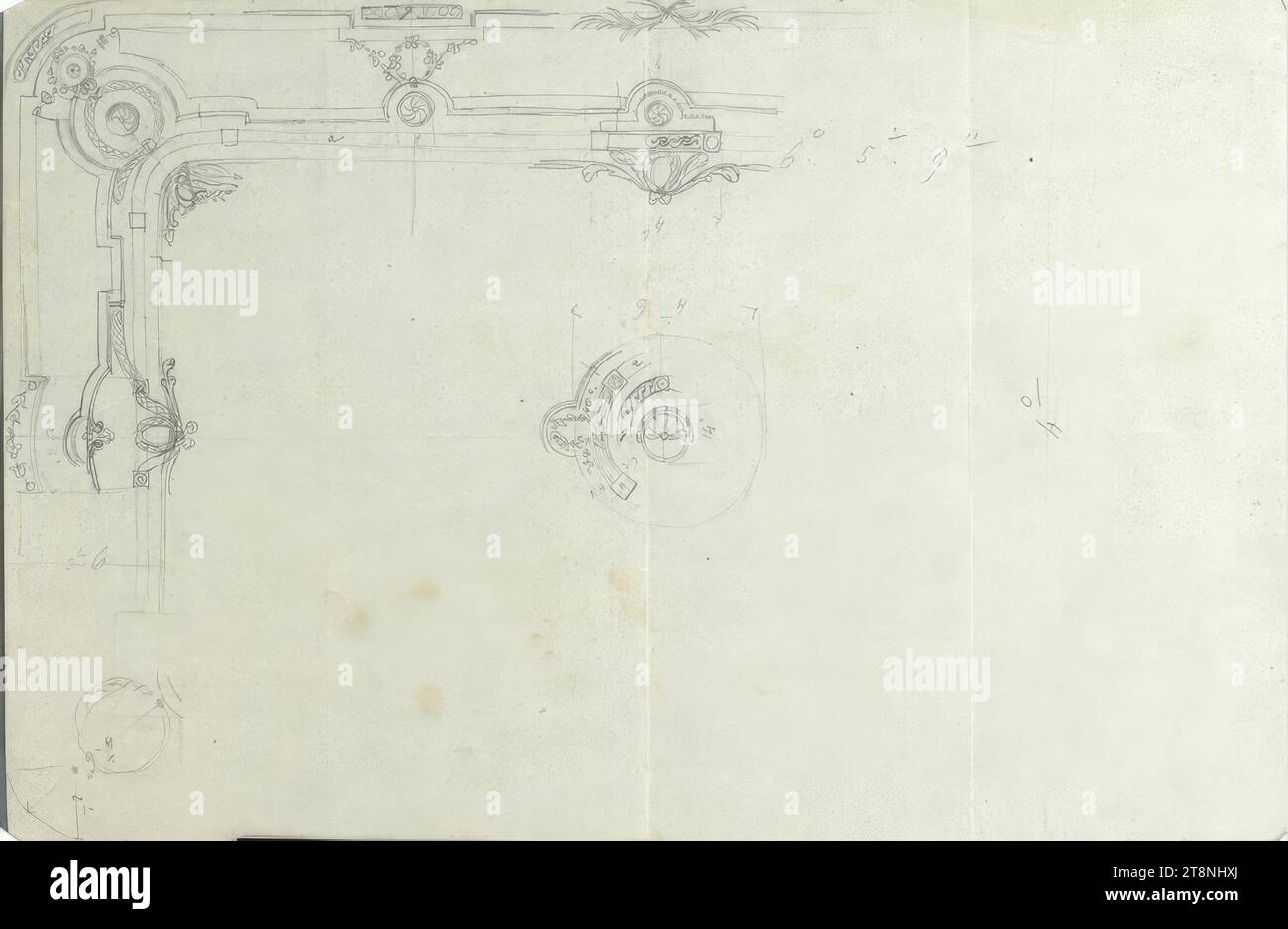 Vienna I, Hofburg, stucco ceiling, sketch, 2nd half of the 19th century ...