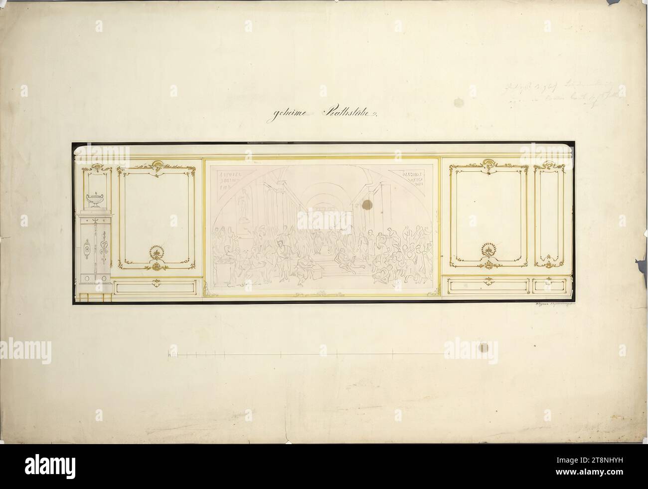 Vienna I, Hofburg, Leopoldine Wing, Secret Council Room, wall view with ...