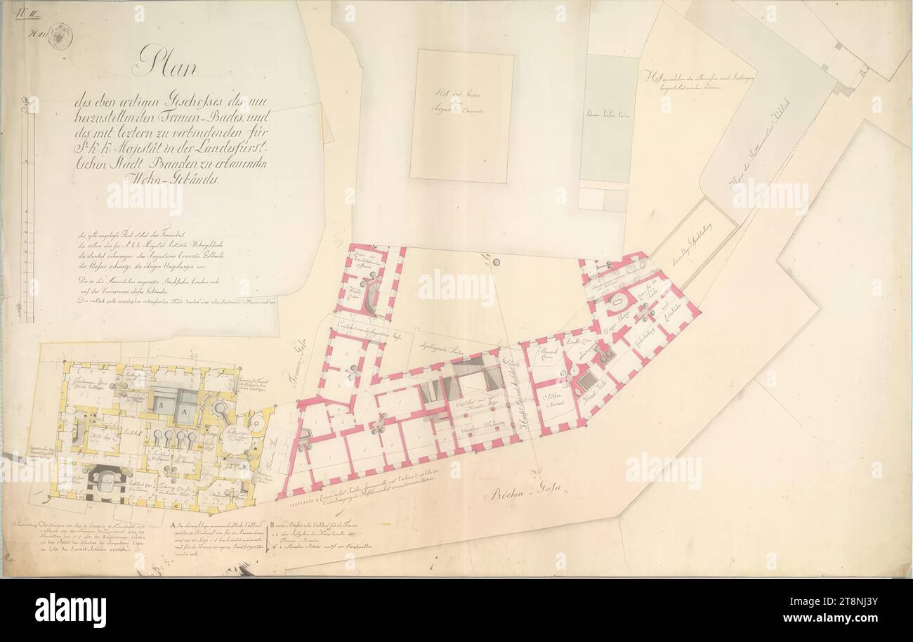 Baden, Frauenbad and Kaiserliches Wohngebäude, situation plan and ...