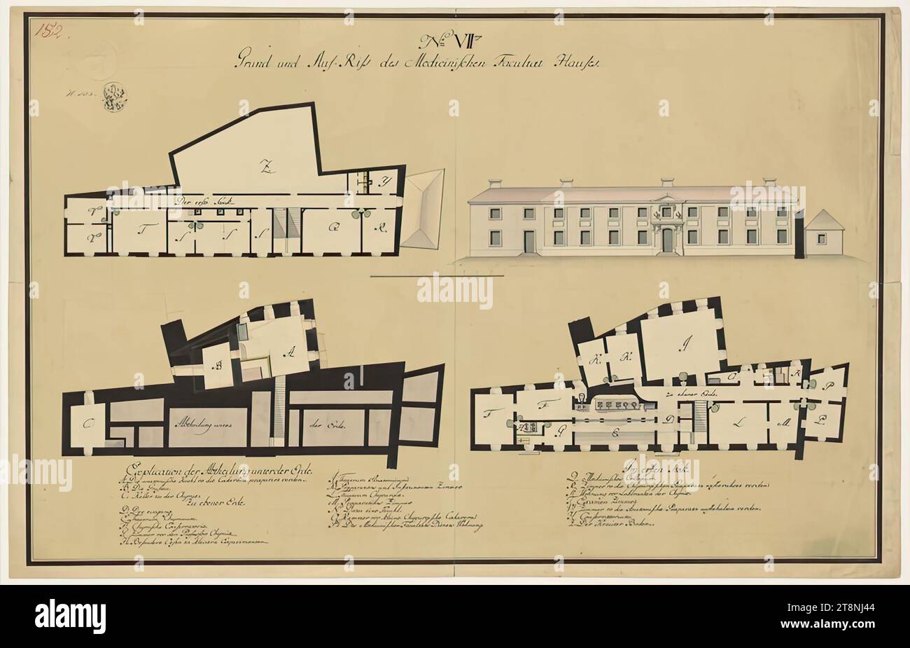 Budapest, former royal castle in Ofen, university, medical faculty ...