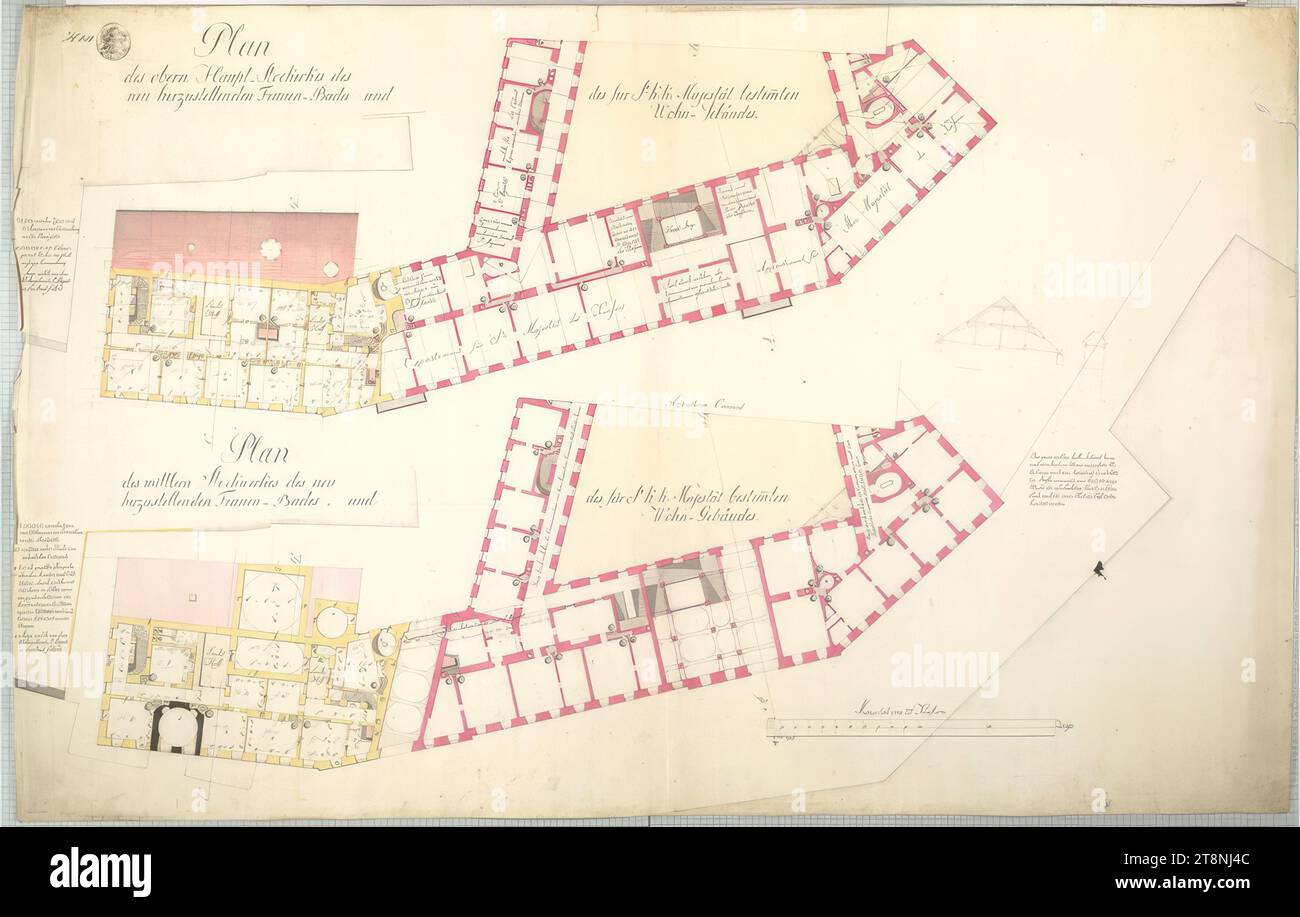 Baden, Frauenbad and Imperial residential building, ground plan, 1st ...