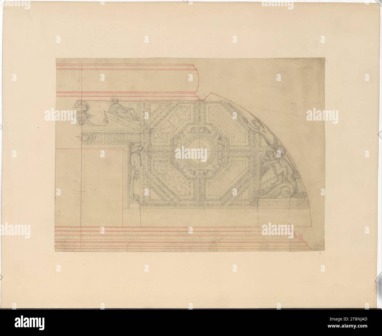 Vienna I, Kunsthistorisches Hofmuseum, draft for the vault design of ...