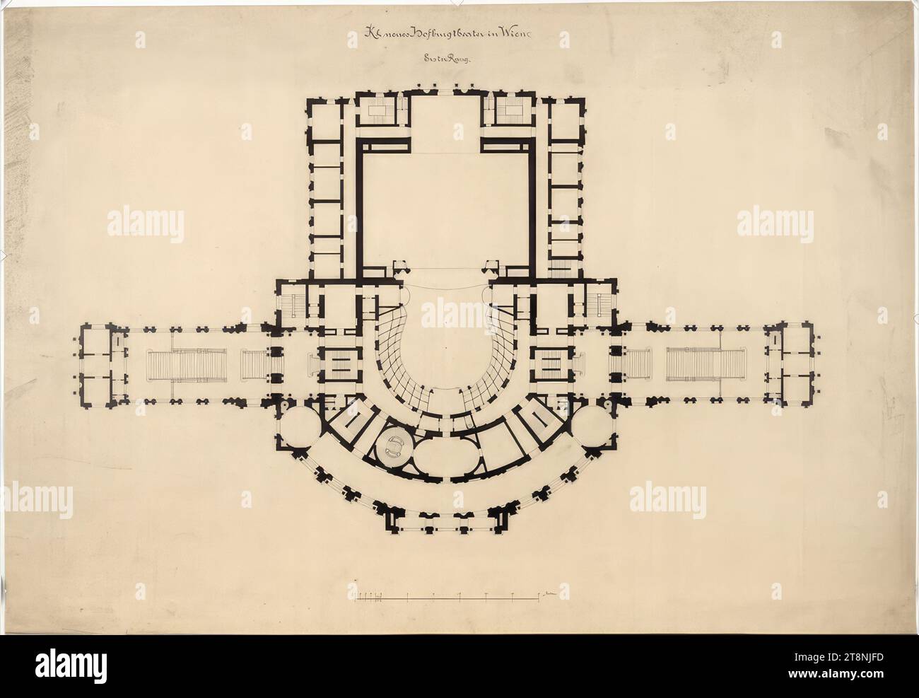 Vienna I, Burgtheater, floor plan, Carl von Hasenauer (Vienna 1833 ...