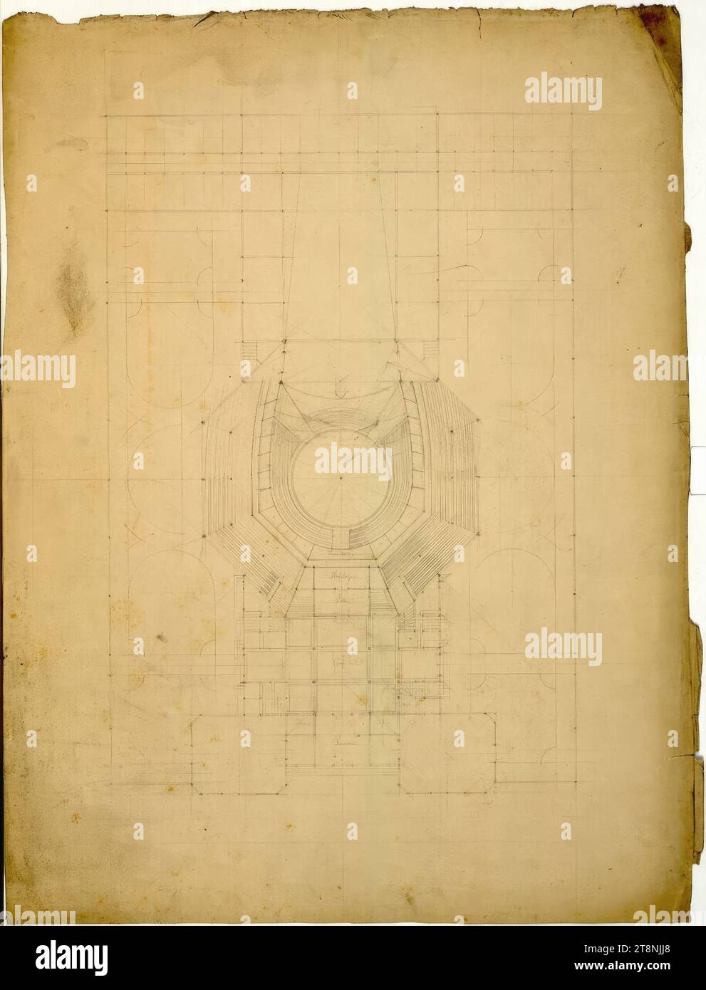 Draft for a circus, floor plan, Heiss2, 1857, plan, pencil on paper, 46 ...