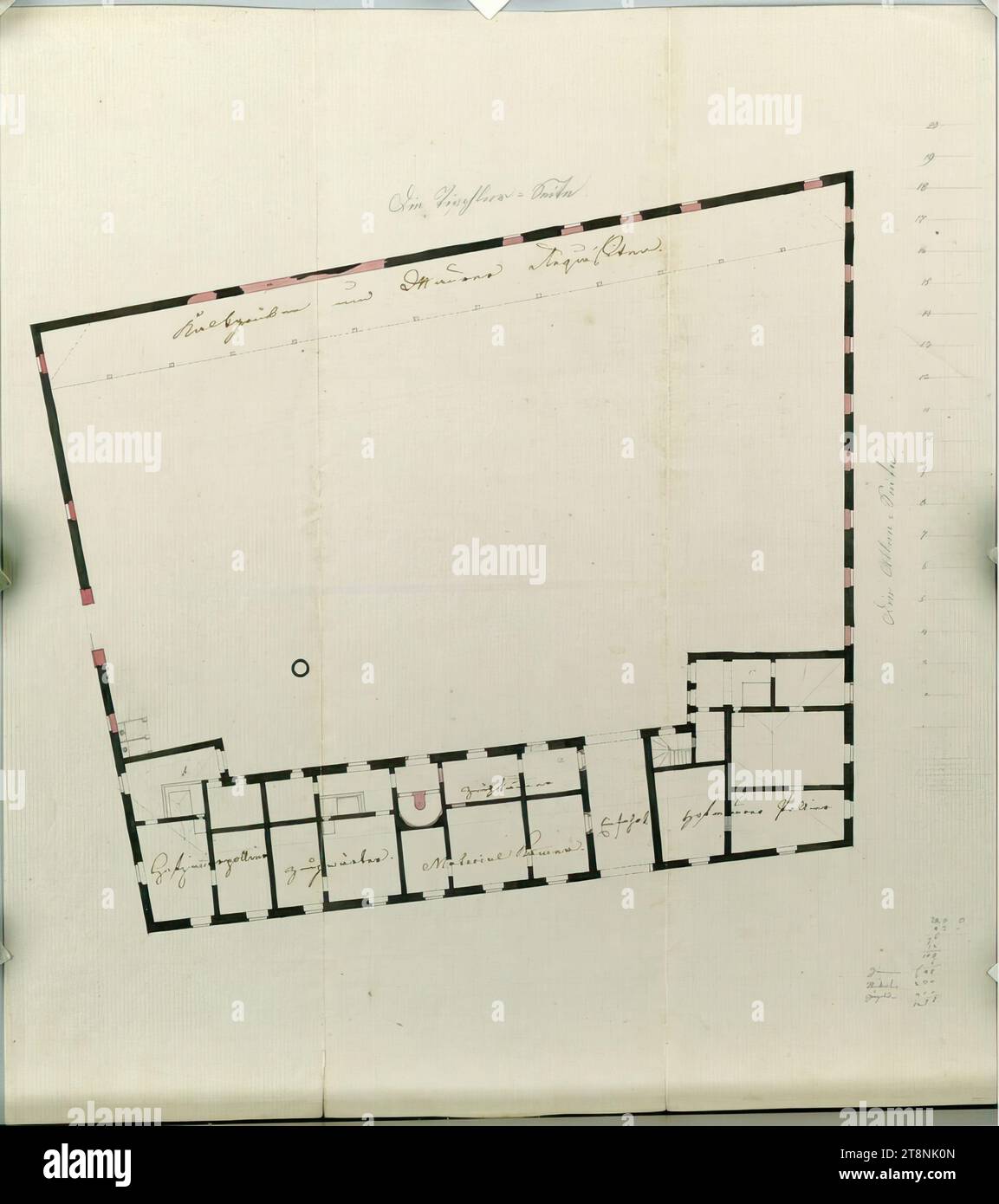 Laxenburg, Schecksches Haus, ground plan, indefinite, 1803, plan, paper ...