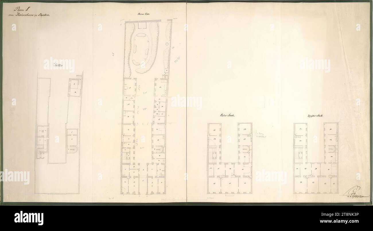 Baden, Hauptplatz 17, Kaiserhaus, as-built plan, floor plan, basement ...