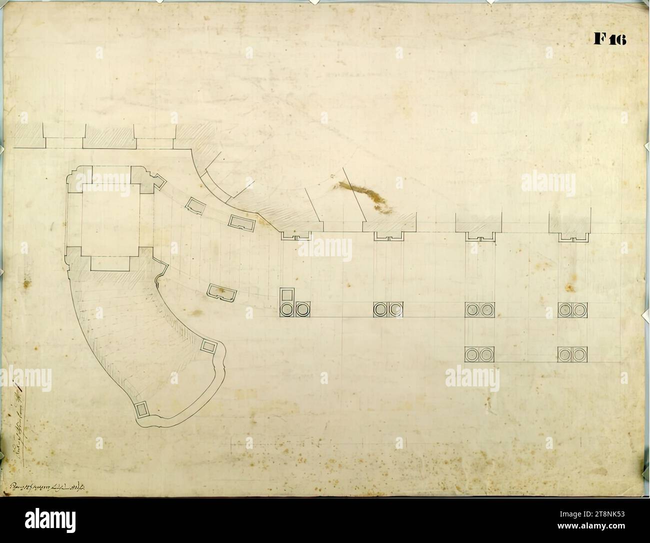 Vienna, Schönbrunn Palace, staircase on the garden side, ground plan ...