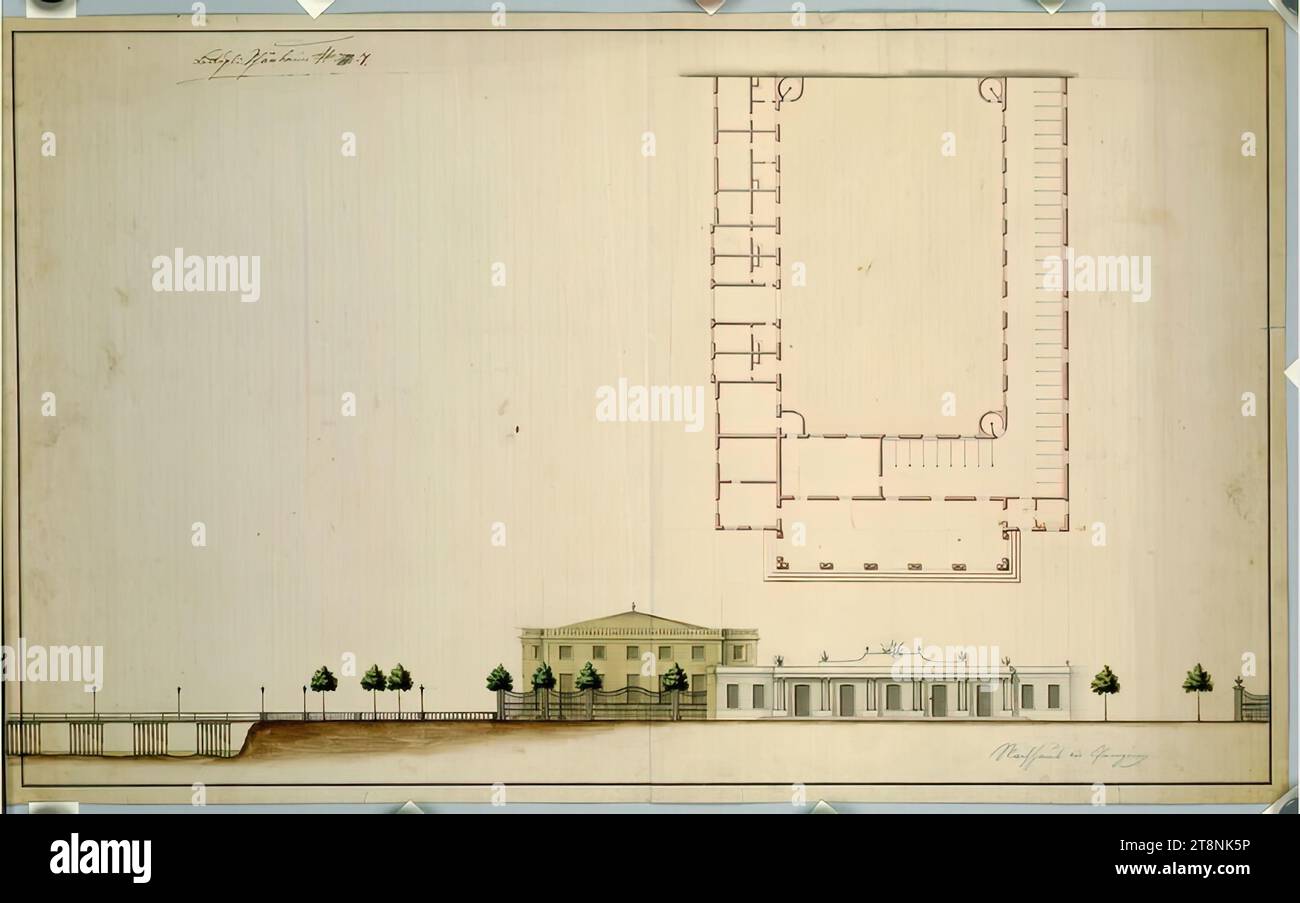 Vienna, Schönbrunn Palace, guardhouse in Penzing, ground plan and ...