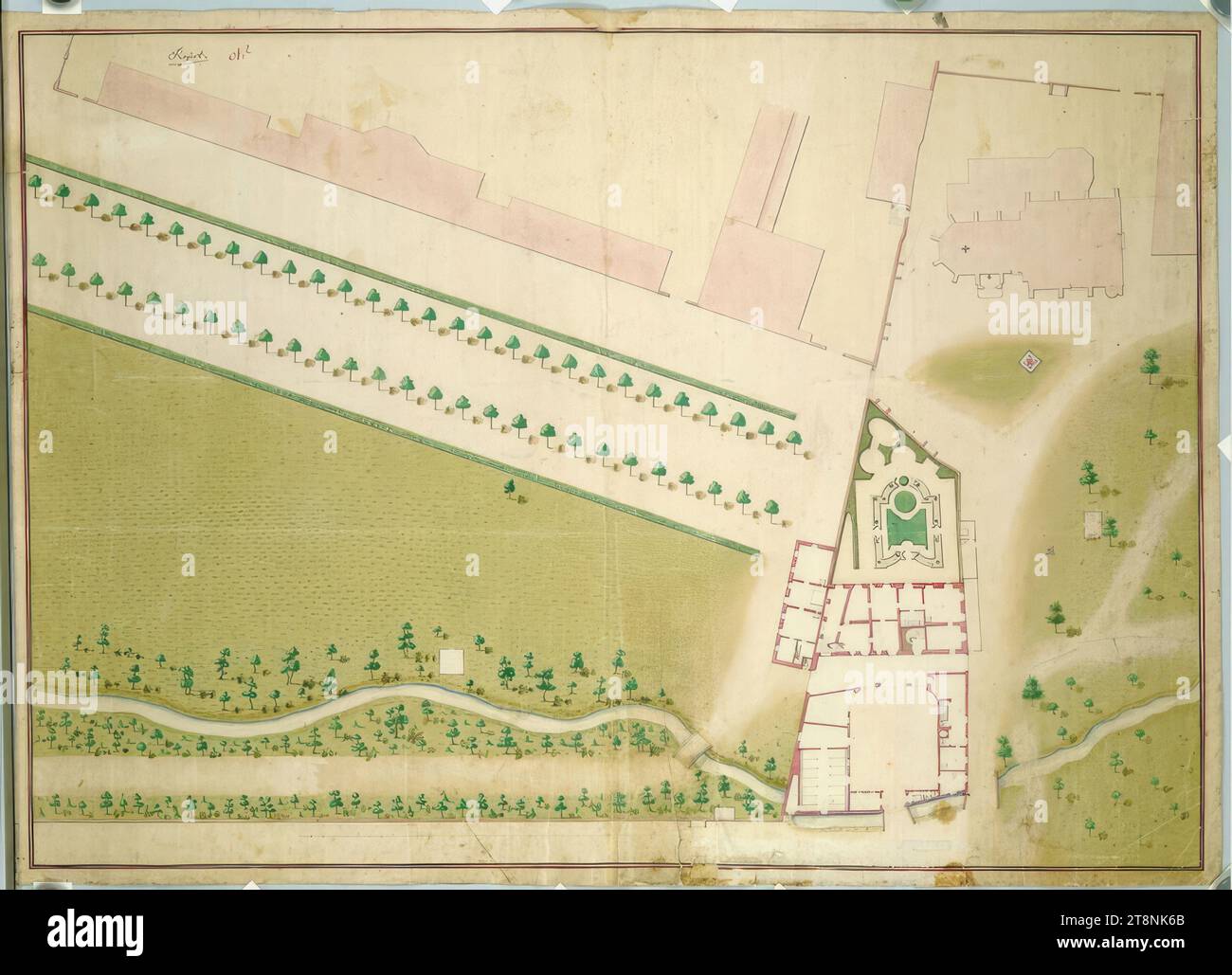 Vienna, Schönbrunn Palace, Kaiserstöckl (II), site plan and ground plan ...