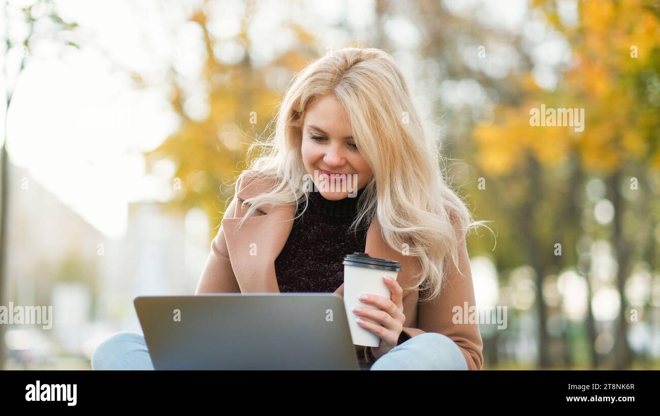 Virtual communication happy woman distance Stock Photo - Alamy
