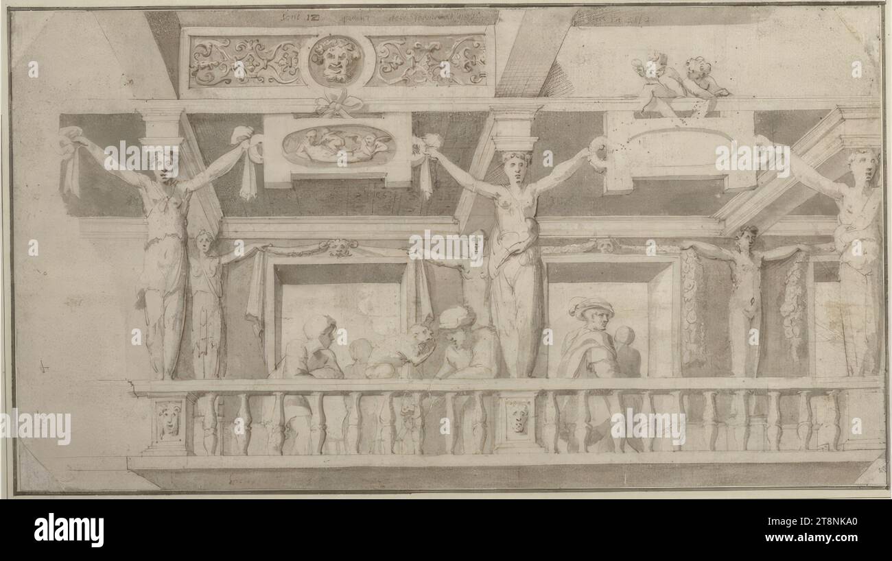 Rome, Villa Medici, Garden Side, Wall Design, late 16th century ...