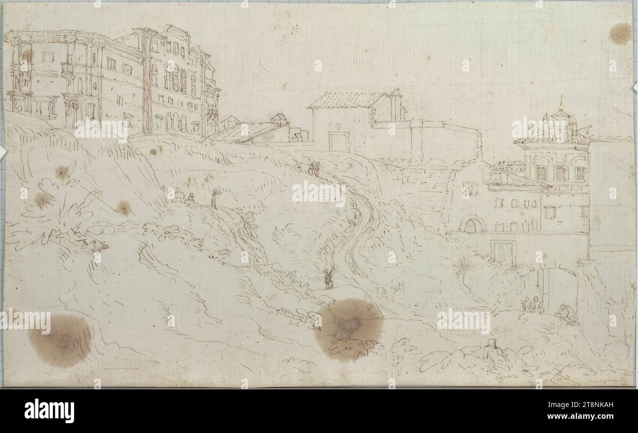 Rome, Palazzo Zuccari, veduta-like view, 17th century, architectural ...