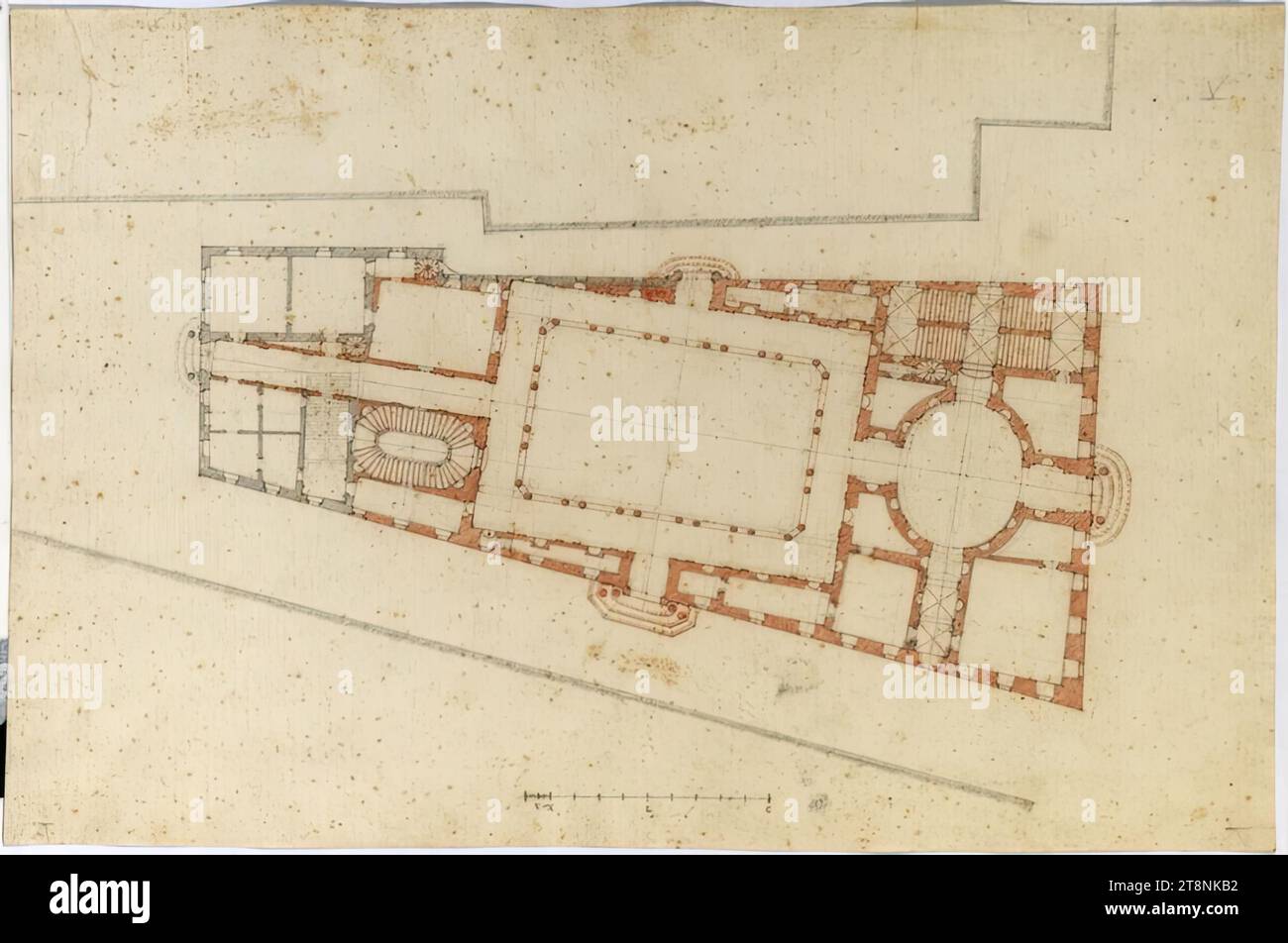 Rome, Palazzo Carpegna, project with a rectangular columned courtyard ...