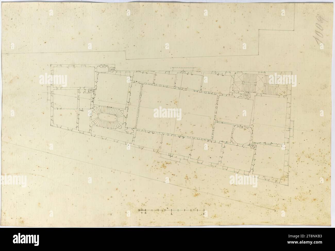 Rome, Palazzo Carpegna, project with a rectangular portico, overall ...
