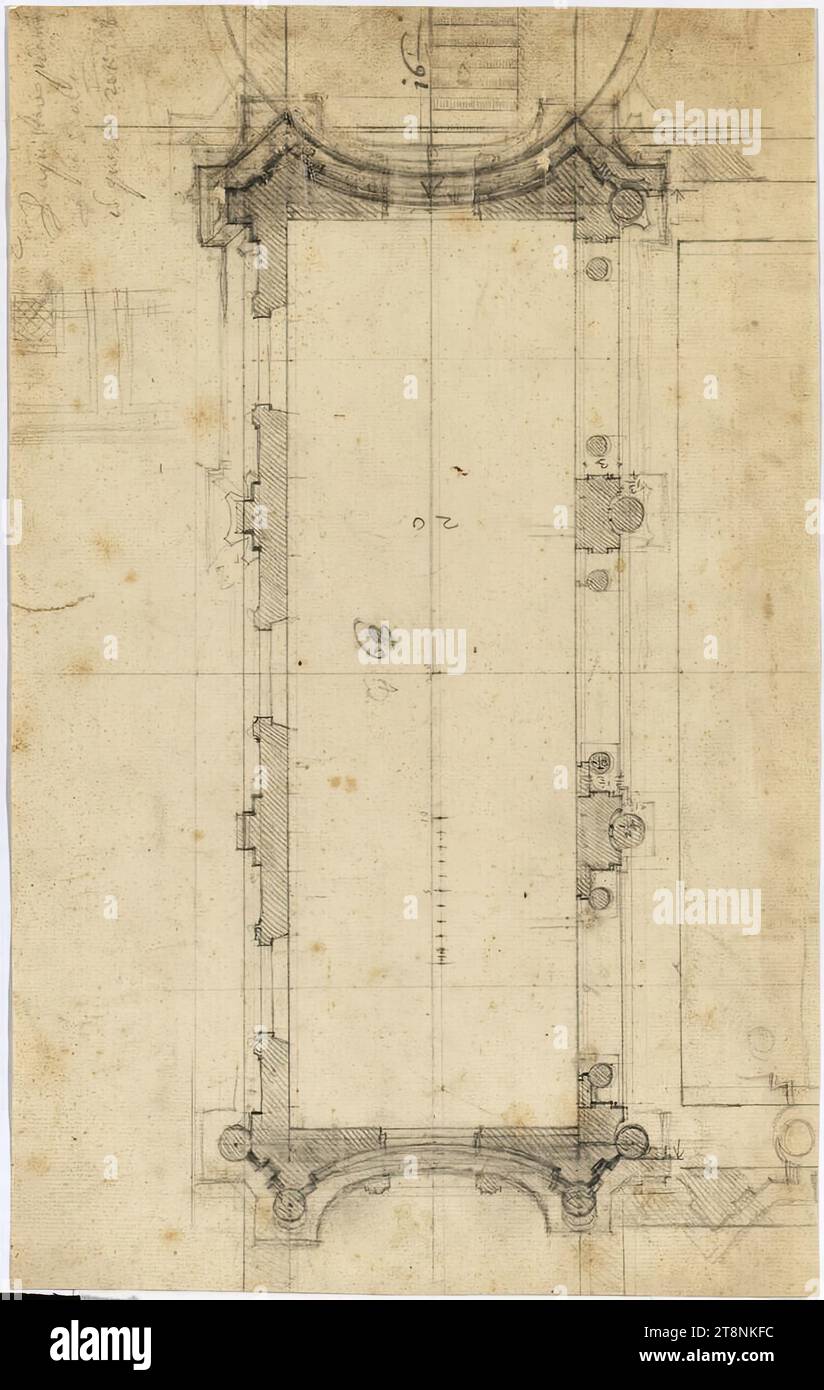 Rome, Palazzo Falconieri, Altane, architectural drawing, paper, firm ...