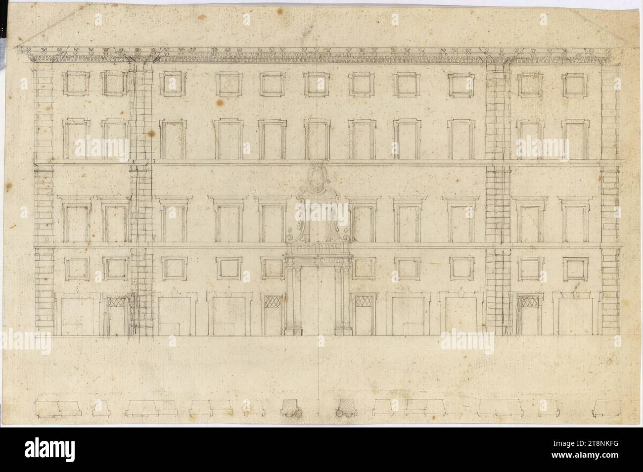 Rome, Palazzo Falconieri, facade, architectural drawing, paper, medium ...