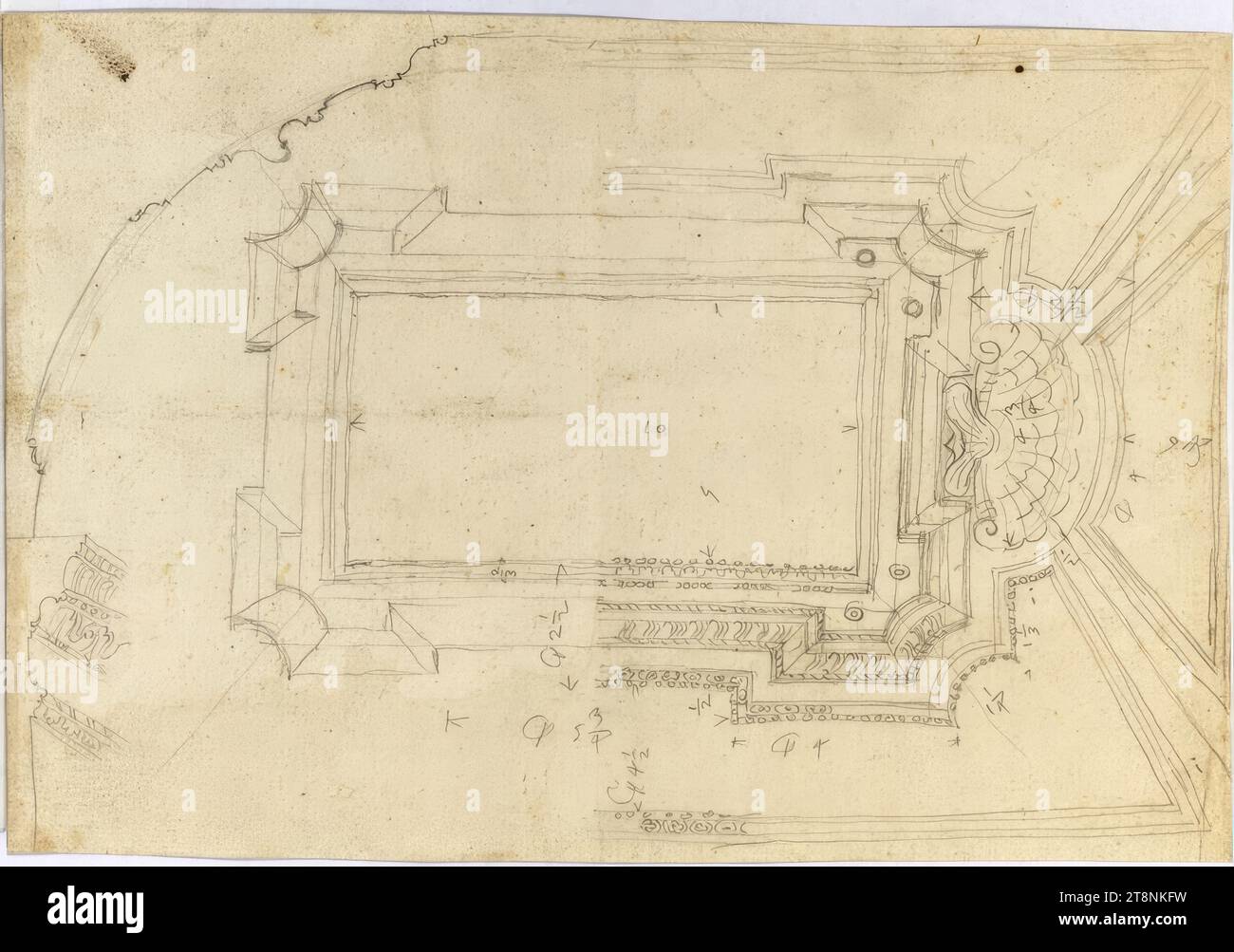 Rome, Palazzo Falconieri, vault study, architectural drawing, paper ...