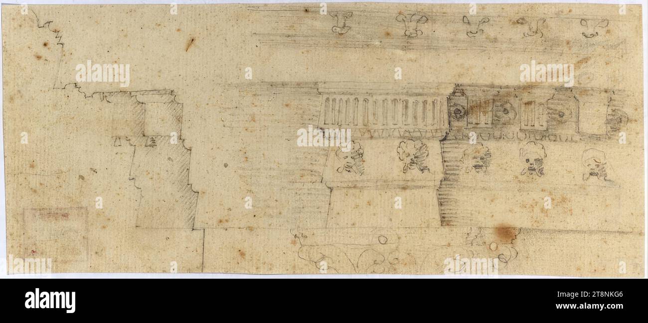 Rome, Palazzo Farnese, entablature, 1629, architectural drawing, paper ...