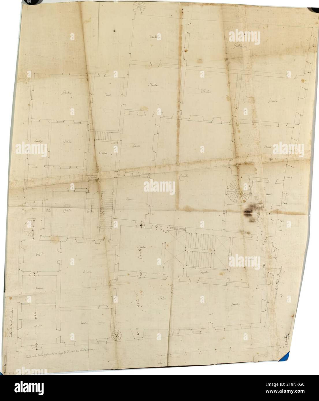 Rome, Palazzo Giustiniani, piano nobile, architectural drawing, paper ...