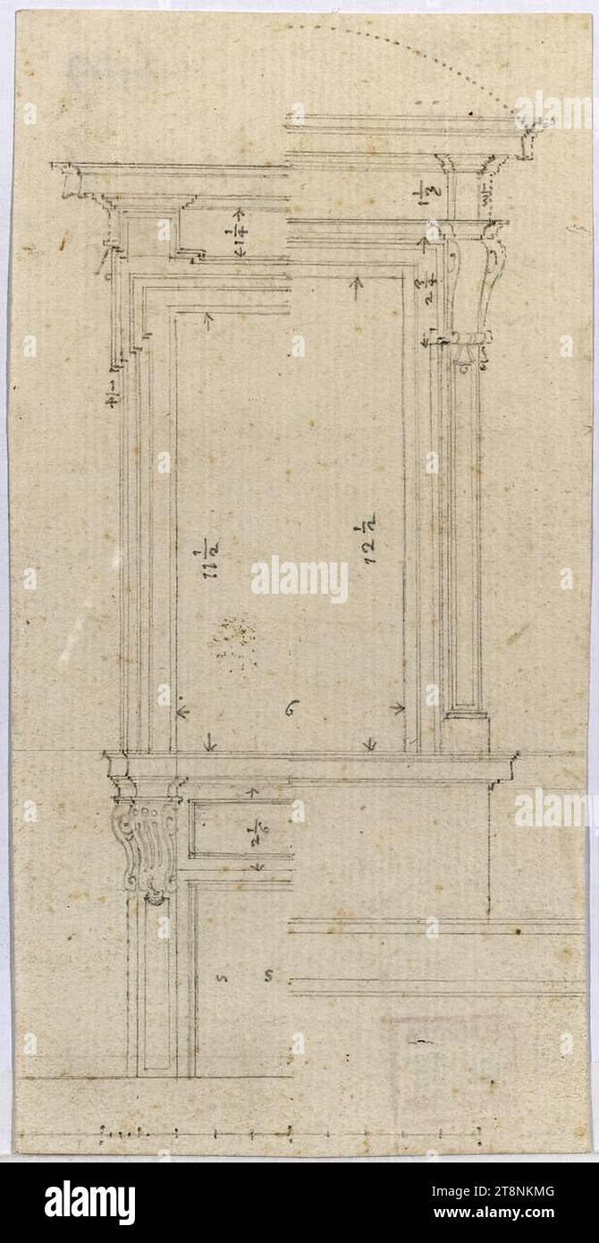Rome, Palazzo Peretti, Window, 1623, architectural drawing, paper ...