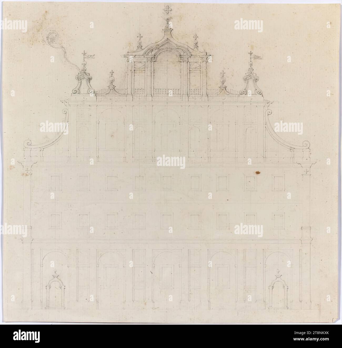 Rome, San Carlo alle Quattro Fontane, Convent, Garden Facade, 1634 ...