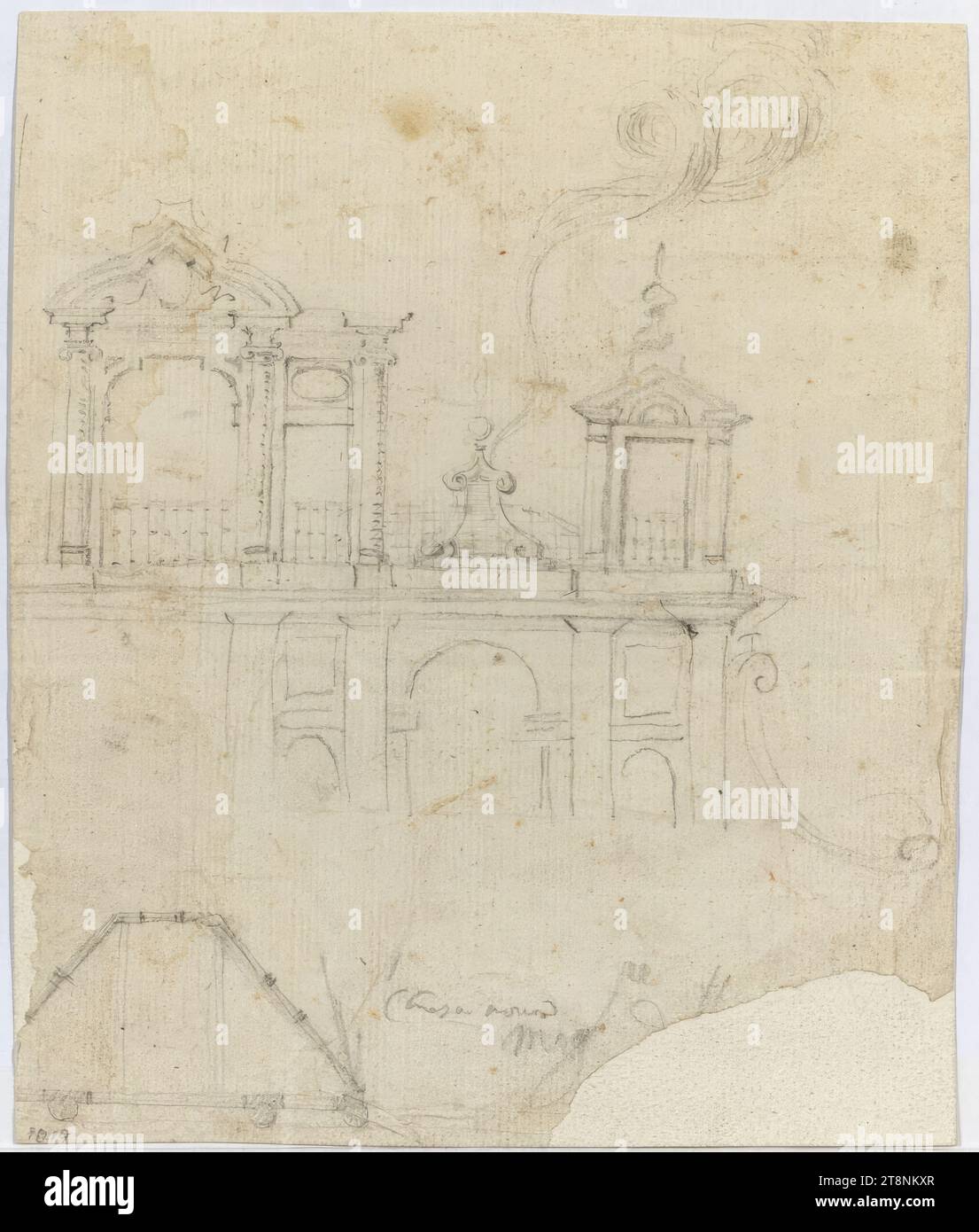 Rome, San Carlo alle Quattro Fontane, convent, balconies of the garden ...
