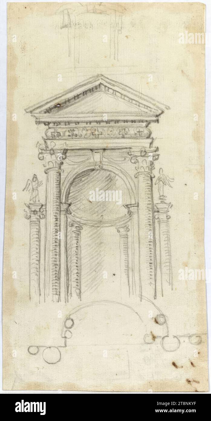Rome, San Carlo alle Quattro Fontane, facade, study for a niche with a ...
