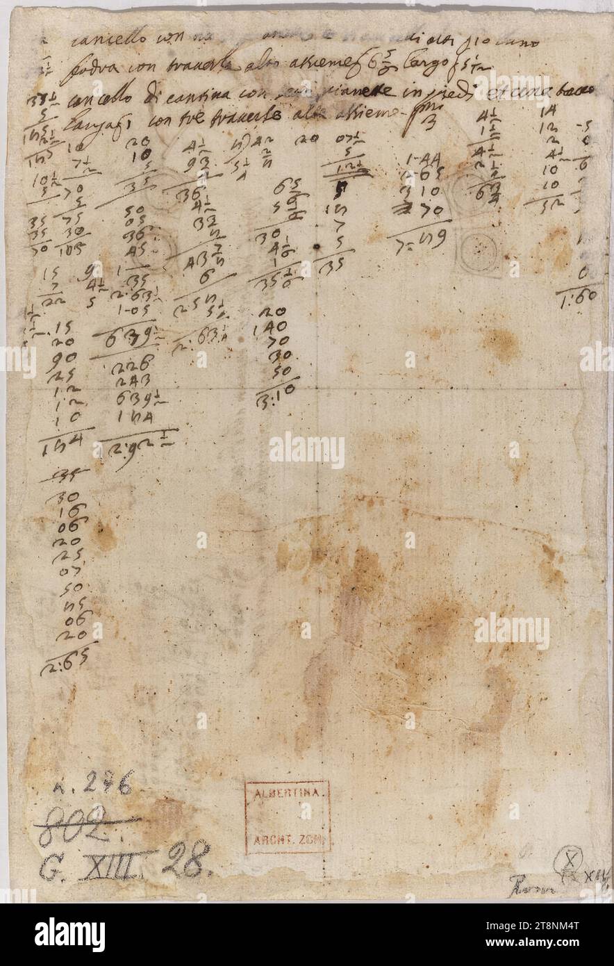 Rome, Sant' Eustachio, Porch, Written Notes, c. 1685, architectural ...