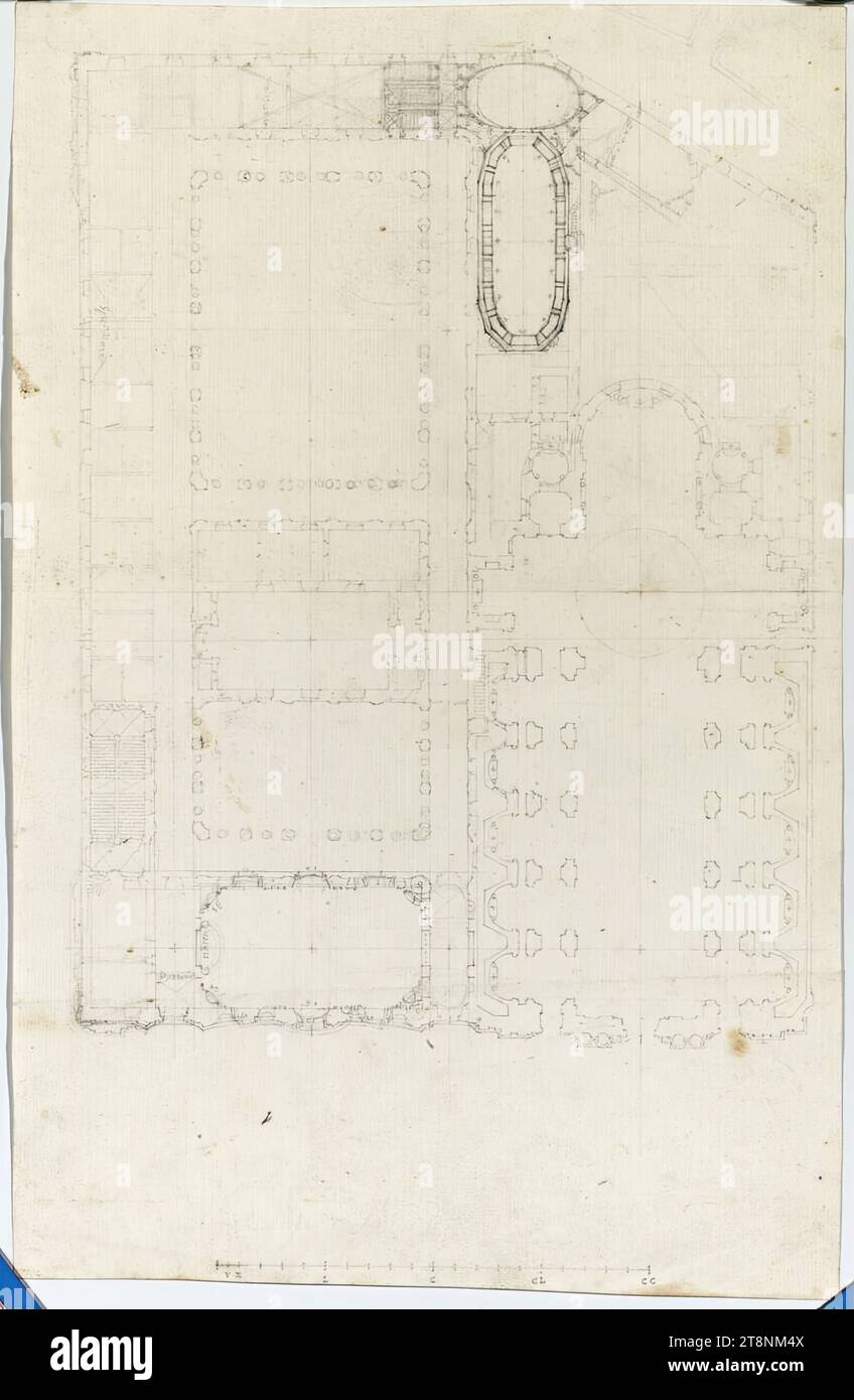 Rome, Oratorio dei Filippini, Design for the ground floor plan of the ...