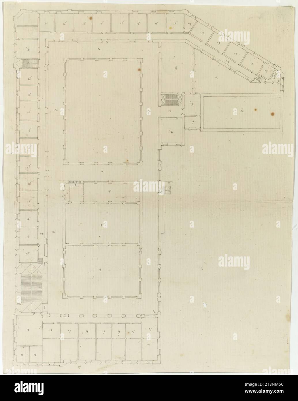 Rome, Casa dei Filippini, Plan of the Third Floor, 1636-1637 ...