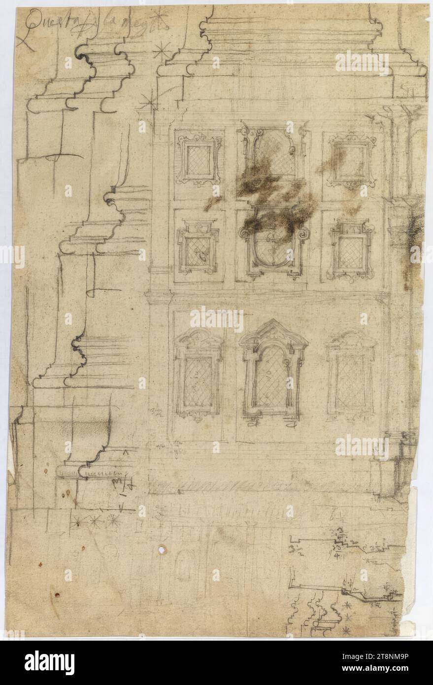 Rome, San Carlo alle Quattro Fontane, three window axes of the ...
