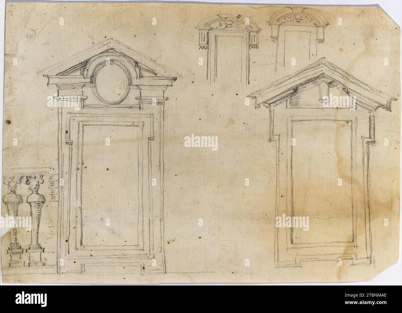 Rome, Casa dei Filippini, window frames and balusters, architectural ...