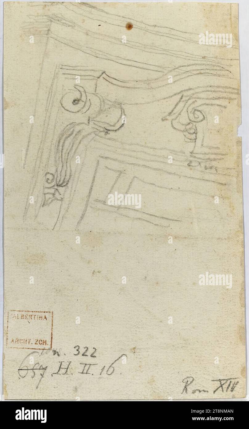 Rome, Oratorio dei Filippini, detail of a portal frame, architectural ...