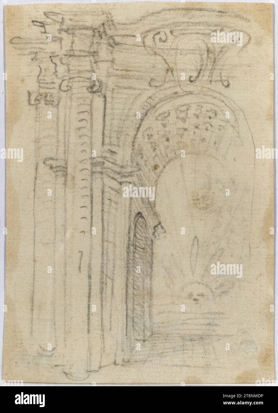 Indefinite, pseudo perspective, architectural drawing, paper, medium ...