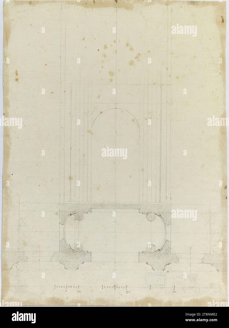 Rome, San Giovanni in Laterano, side chapel, architectural drawing ...