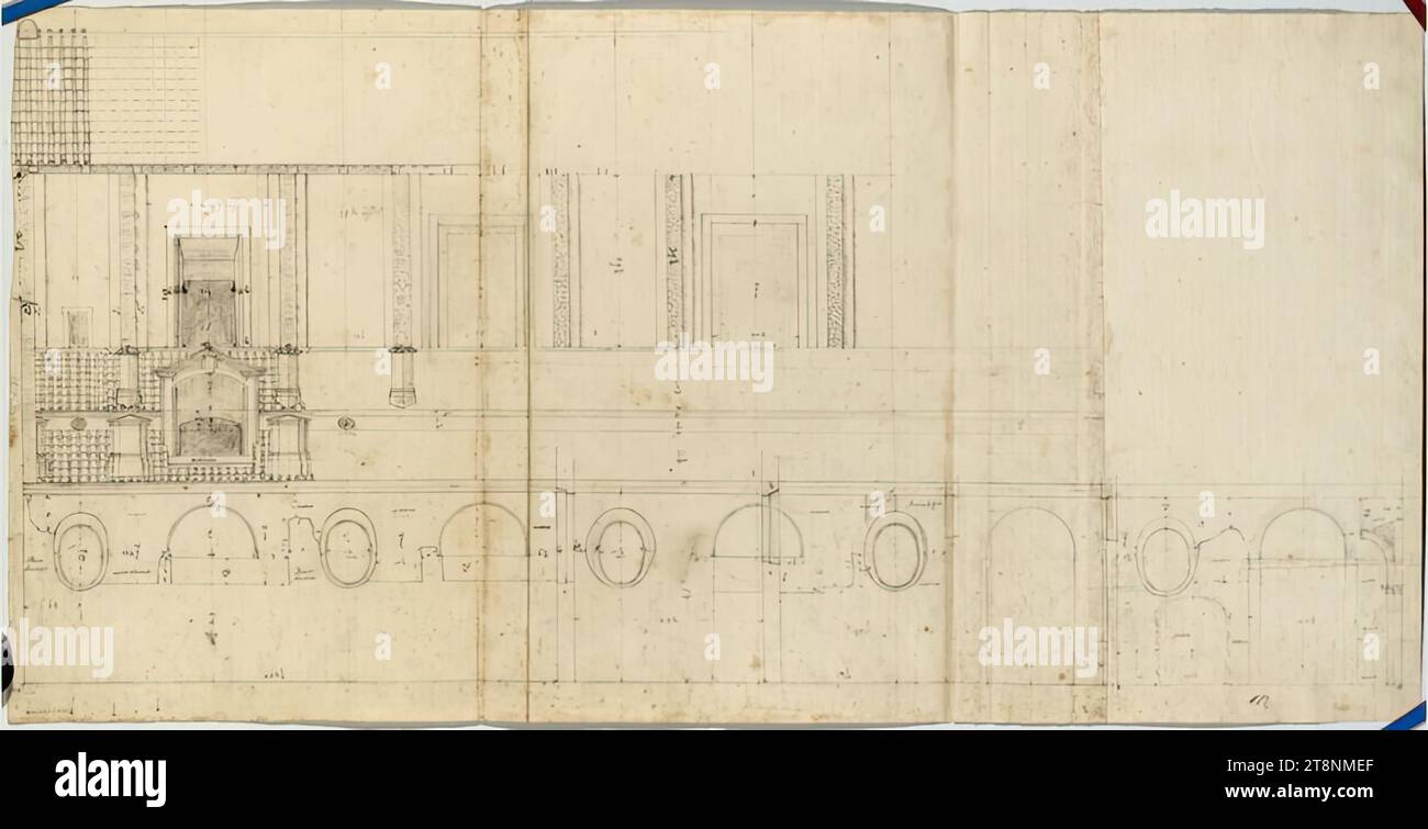 Rome, San Giovanni in Laterano, nave, outer wall, architectural drawing ...
