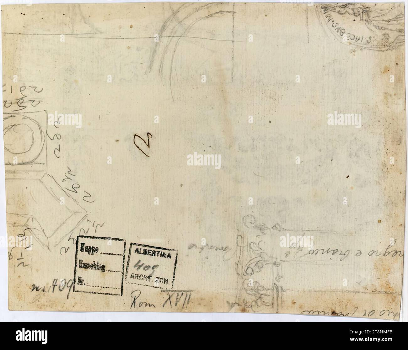 Rome, San Giovanni in Laterano, sketches for the redesign of grave ...