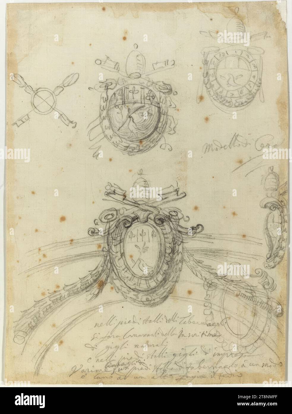 Rome, San Giovanni in Laterano; Sketches for Innocent X's coat of arms ...