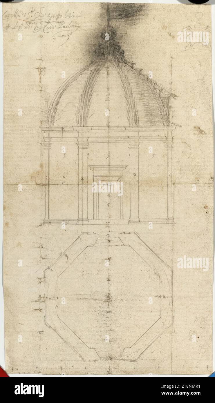 Rome, San Giovanni in Oleo, remodeling design, architectural drawing ...