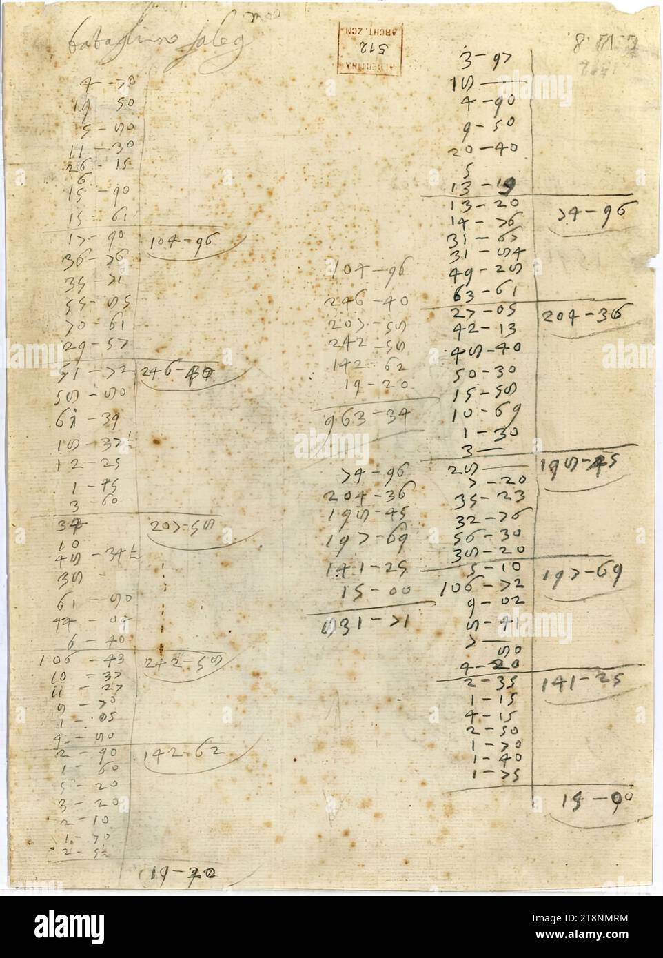 Rome, Sant' Ivo alla Sapienza, carpenter's invoice, architectural ...