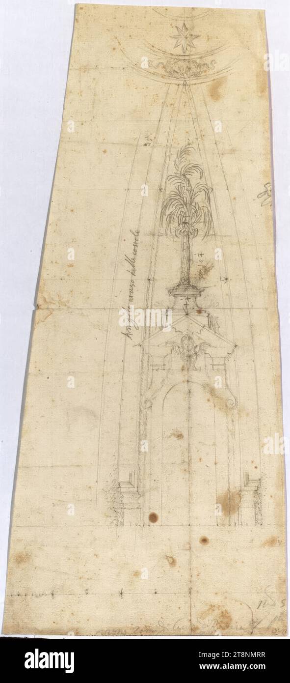 Rome, Sant' Ivo alla Sapienza, dome decoration, architectural drawing ...