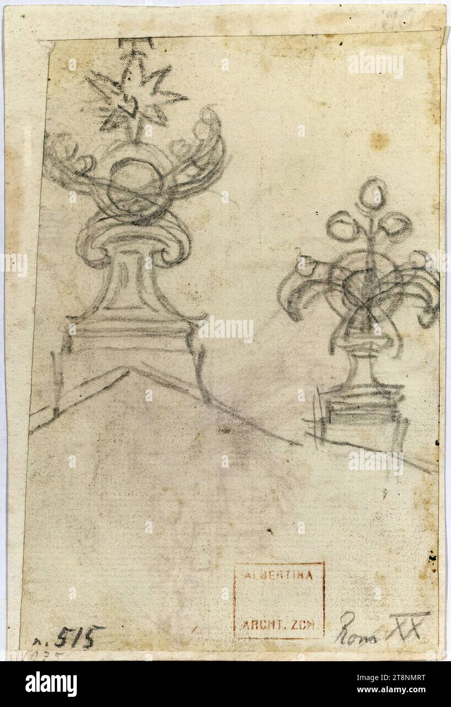 Rome, Sant' Ivo alla Sapienza, detailed studies, architectural drawing ...