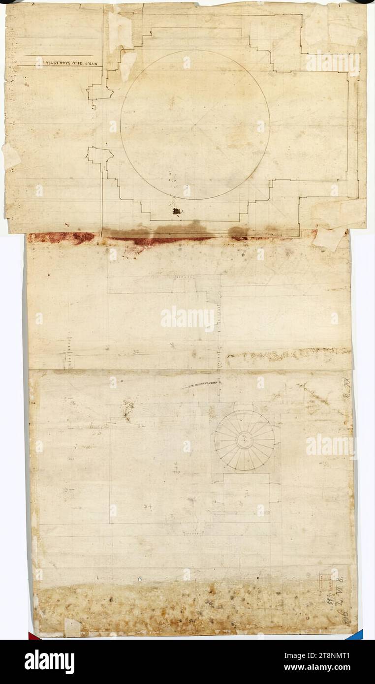 Rome, Undetermined, Domed Church and Partial Floor Plan of a Building ...