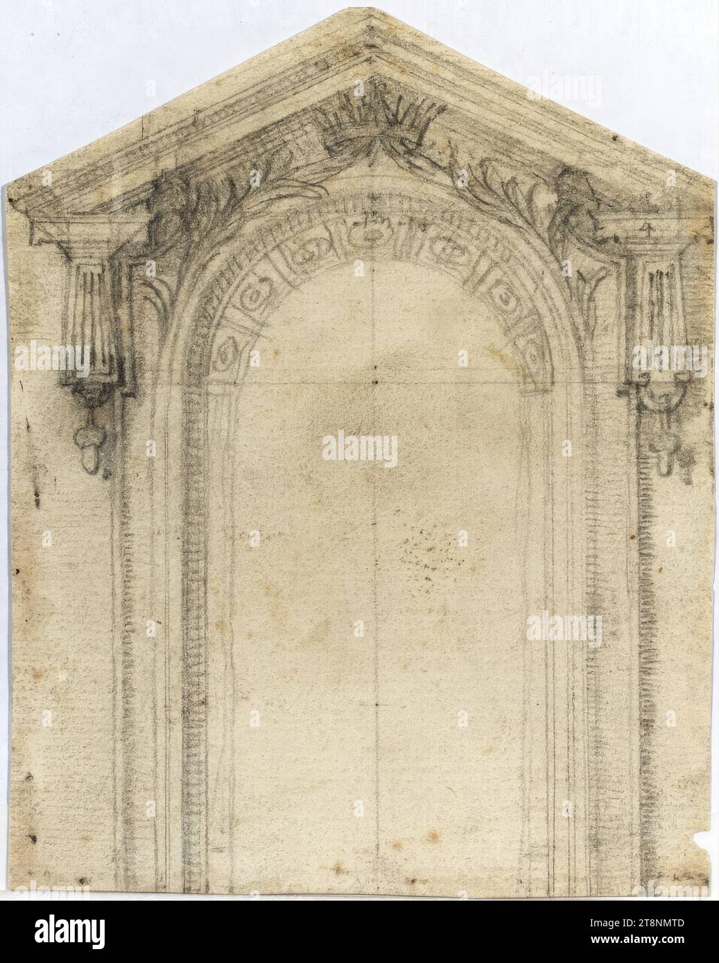 Rome, Sant' Ivo alla Sapienza, east facade, window frame, architectural ...