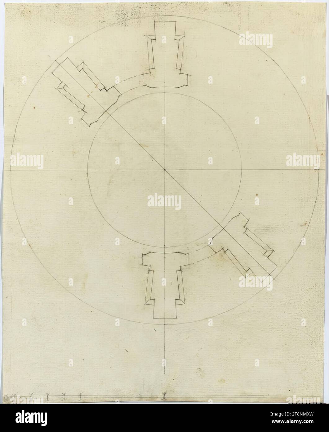 Rome, Sant' Agnese, Dome and Lantern, Sectional Diagram, 1653-1657 ...