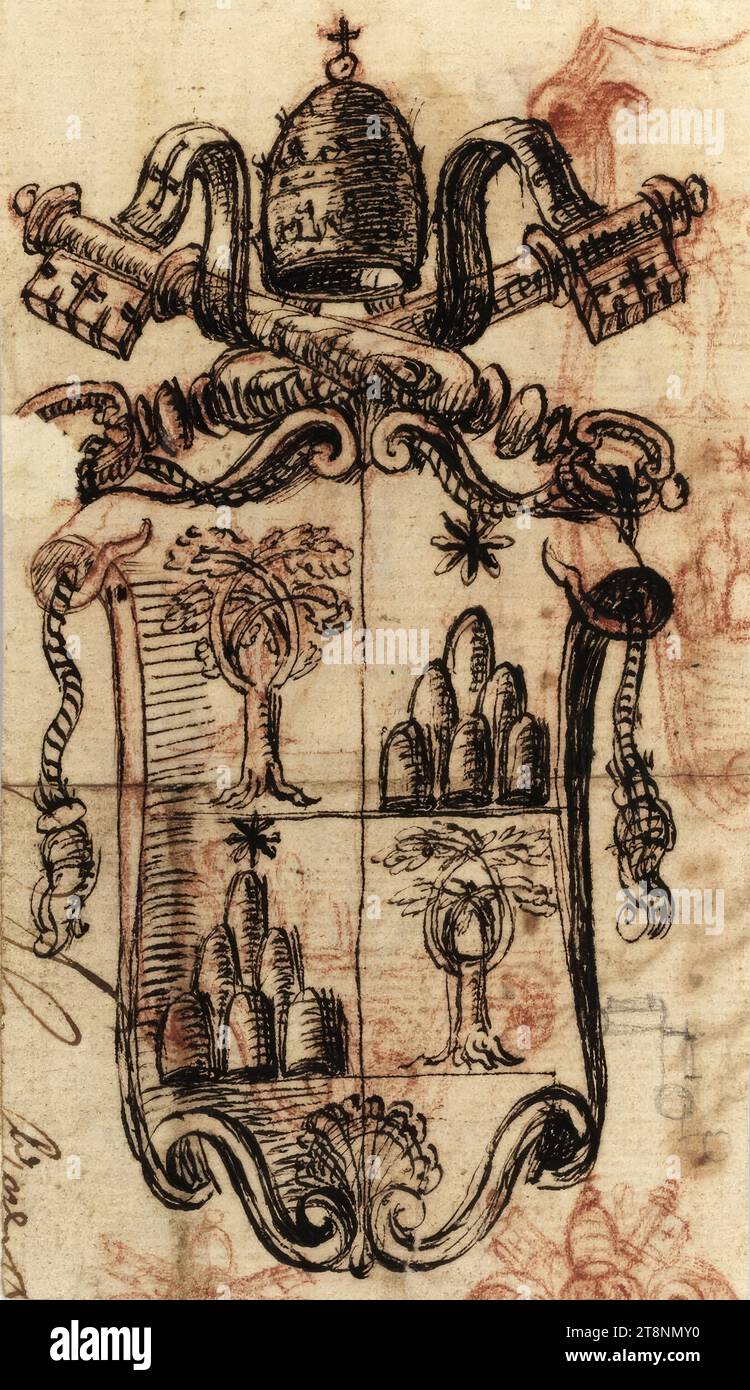 Rome, Sant' Ivo alla Sapienza, west facade, papal coat of arms ...